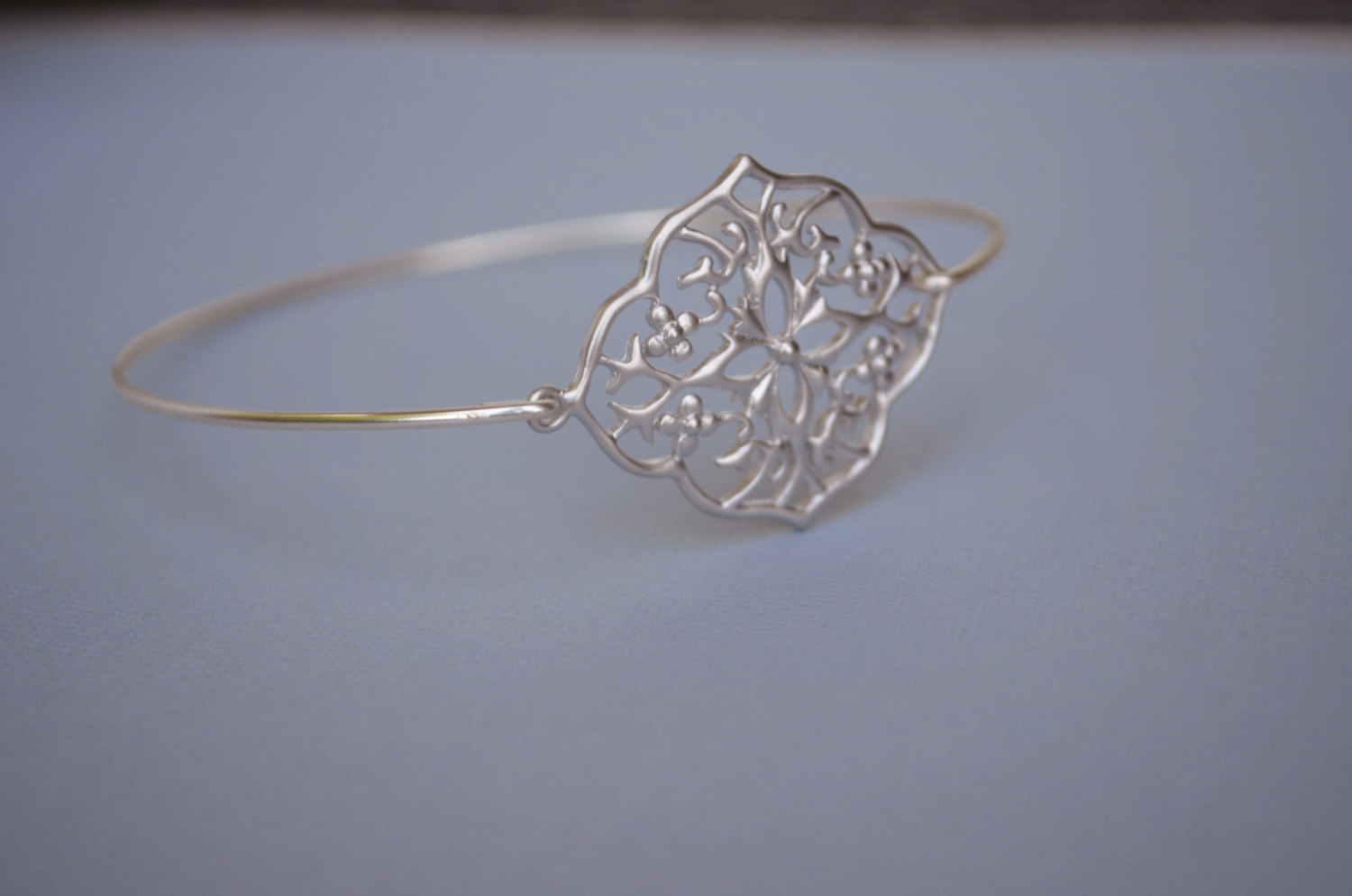 Silver Filigree Bangle- Silver Bracelet- Geometric Bangle- Bangle ...